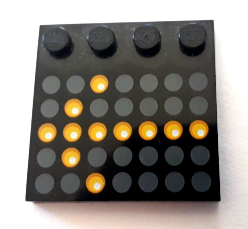 LEGO Tile, Modified 4x4 Studs on Edge w. Construction Zone Sign arrow ...