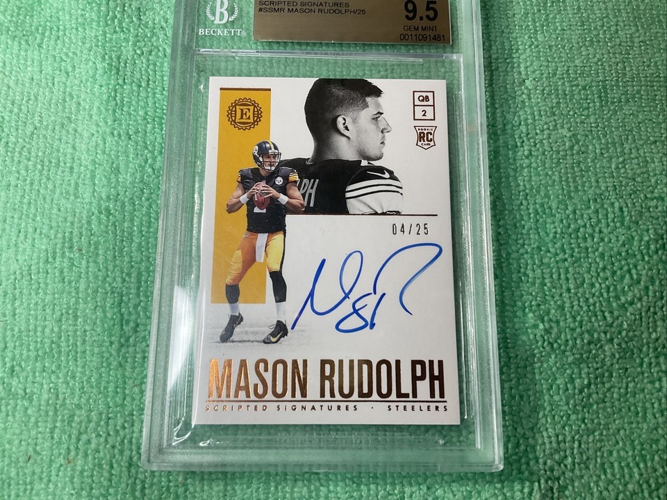 2018 MASON RUDOLPH Encased Scripted Signatures 04 /25 RC BGS 9.5 Rookie ...