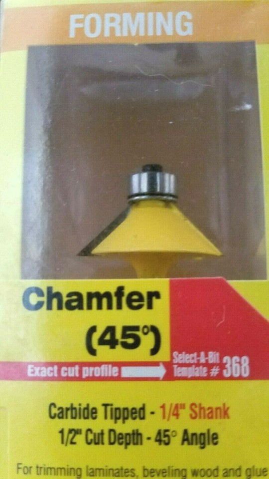 OLDHAM VIPER CHAMFER CARBIDE TIPPED ROUTER BIT 2" x 5/8" x 45 DEGREE ...