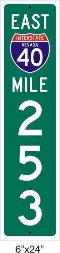 Custom Interstate Mile Marker Route Highway Sign - You specify number ...