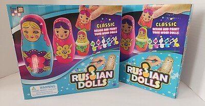 2X AMAV Make Your Own Russian Dolls Craft Kit Nesting Wooden Doll ...