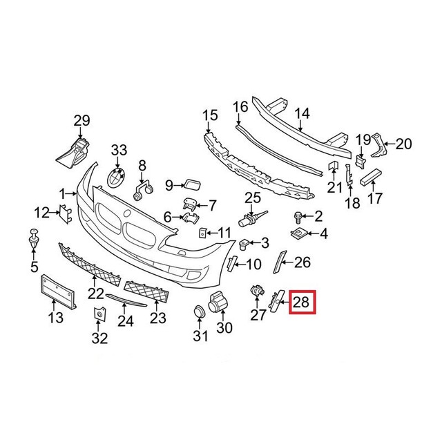 BMW 5 F10 Front Bumper Right Side View Camera Bracket 51117207922 ...