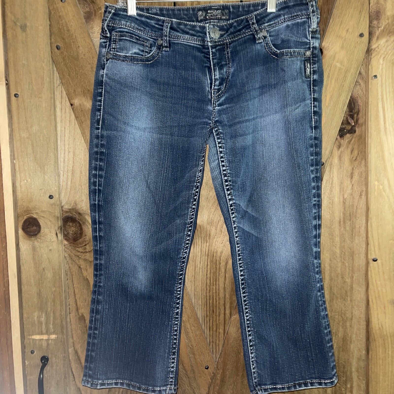 silver capri jeans aiko Flare W 34 Blue Jeans | eBay