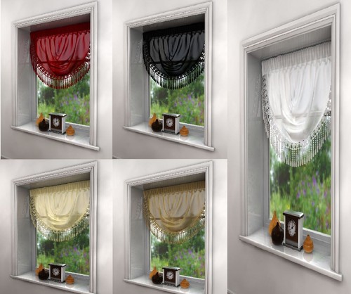 MAISIE LUXURY MACRAME FRINGE TASSEL VOILE NET PLAIN PELMET SWAG WINDOW ...