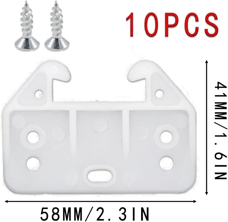Set of 10 White Plastic Drawer Guides, Sturdy Rear Drawer Replacement ...
