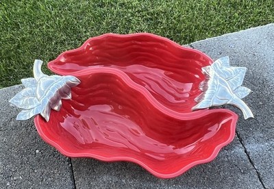 Chili Pepper Serving Platter Dish Bowl Arthur Court Earthen Metal Ware ...