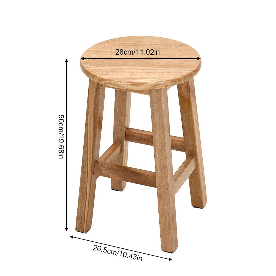 Solid Wood Bar Stool Round Stool 30x30cm Seat Modern Kitchen Breakfast ...