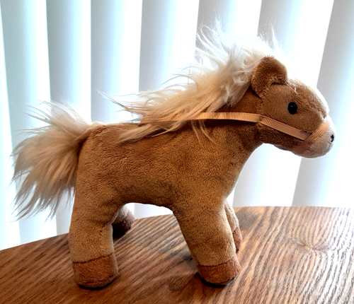 Gund Horse Chatter Pony 18cm Plush Stuffed Toy Tan Neigh Sounds BNWT ...