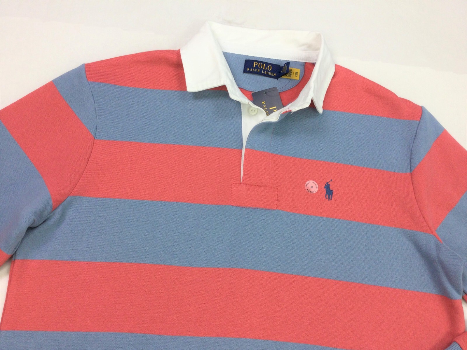 Polo Ralph Lauren Multi-Bold Striped Hybrid Fleece Rugby Shirt Sweater ...