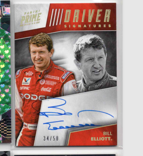 BILL ELLIOTT /50 Auto 2018 Panini Prime driver signatures nascar ...
