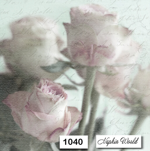 (1040) TWO Individual Paper Luncheon Decoupage Napkins - SAGEN ROSES ...
