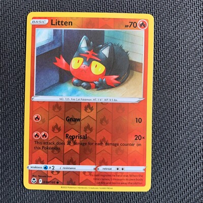 Litten 030/195 Reverse Holo Pokemon TCG: Silver Tempest Near Mint (NM ...