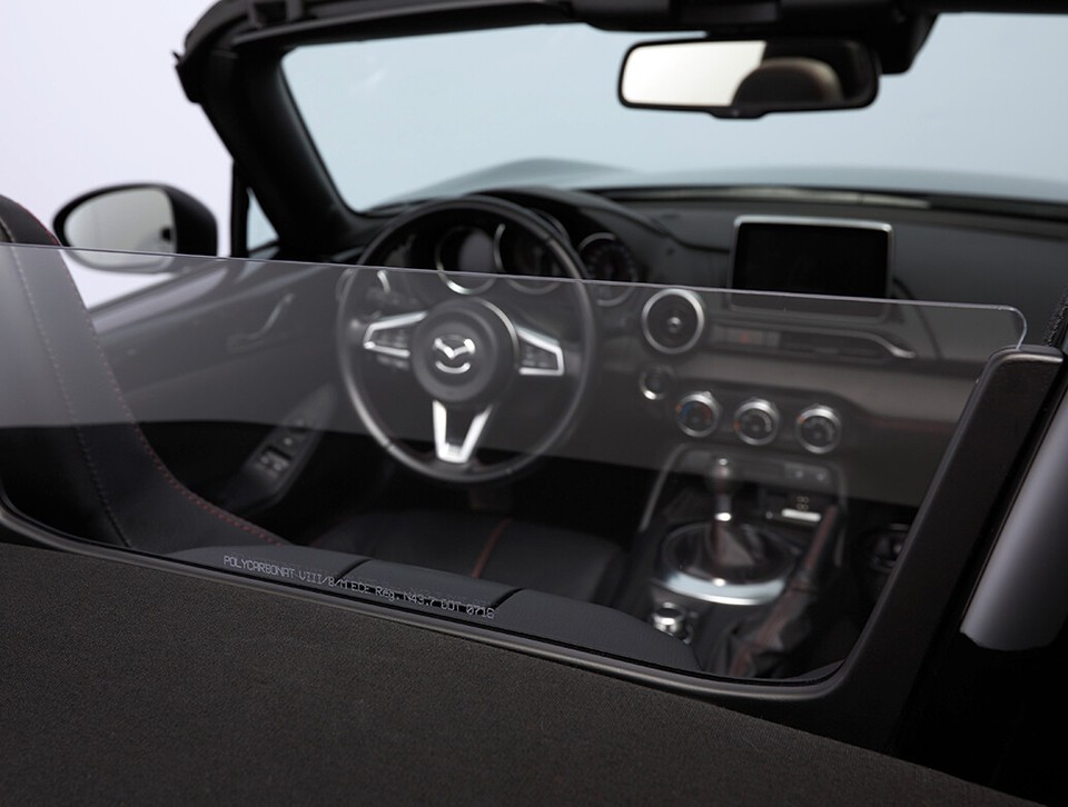 MX5 Wind Deflector Windblocker Clear Perspex Genuine Mazda MX-5 Mk4 ND ...