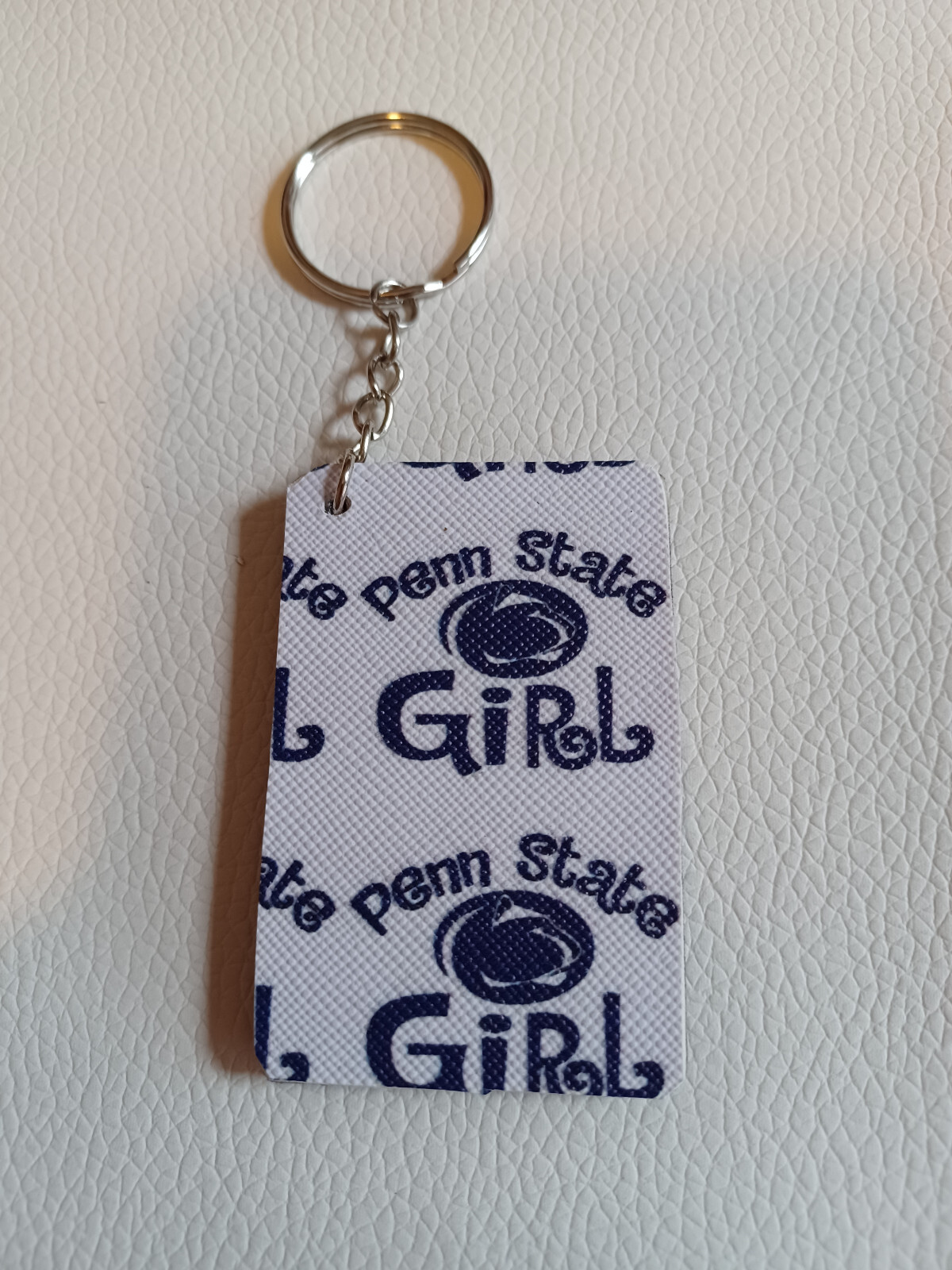 handmade faux leather keychain-Penn State girl | eBay