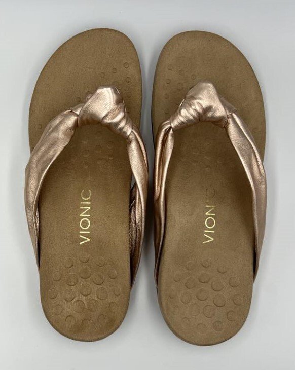 Authentic VIONIC Rest Pippa Knotted Strap Flip Flop Leather Sandal ...