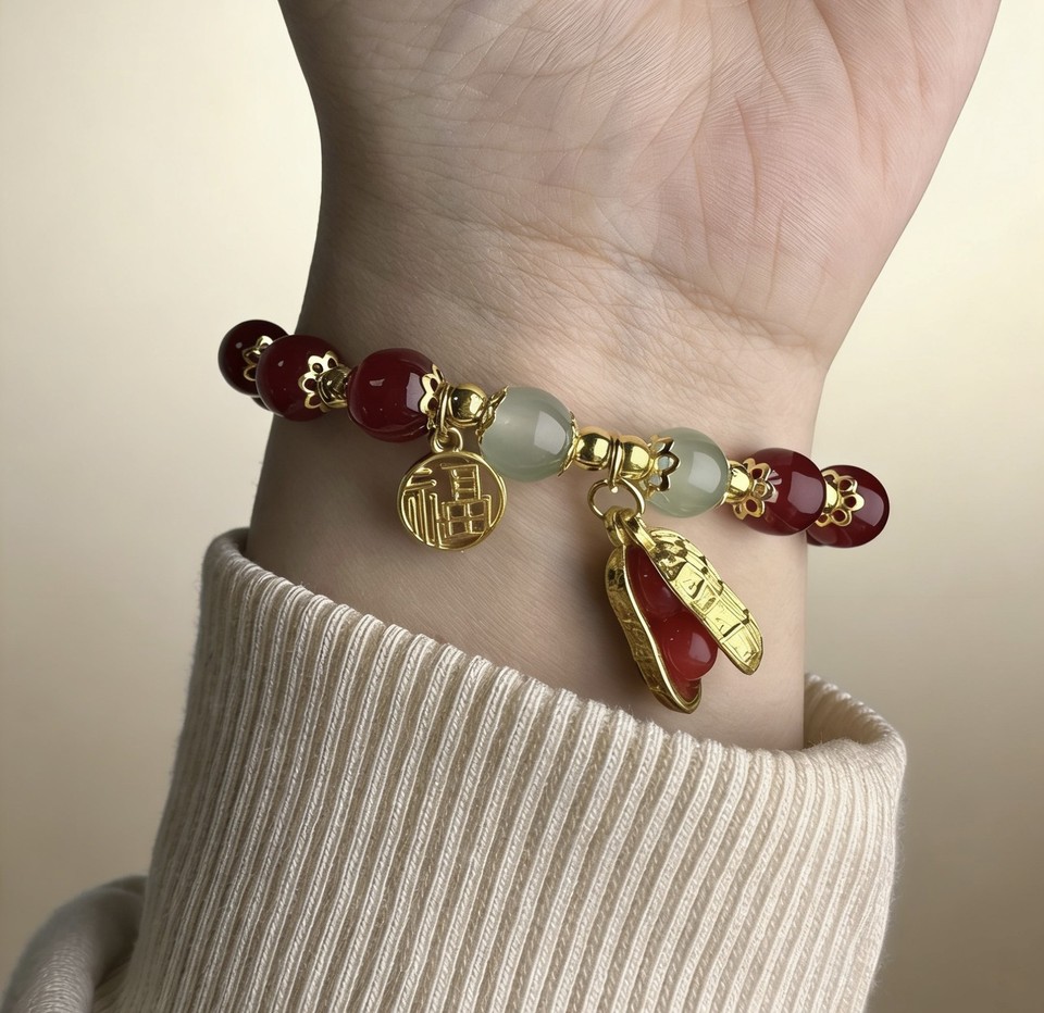 BohoAdjustableBeadedStretchChai withCat EyeButterflyCharmWomen's Wrist ...