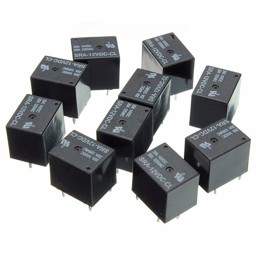 10pcs Relay 5 Pin SPDT SRA-12VDC-CL DC 12V Coil Relay 20A Universal ...
