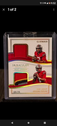 CJ Stroud - Justin Fields - Immaculate Dual Jerseys - Ohio State - 9/25 ...