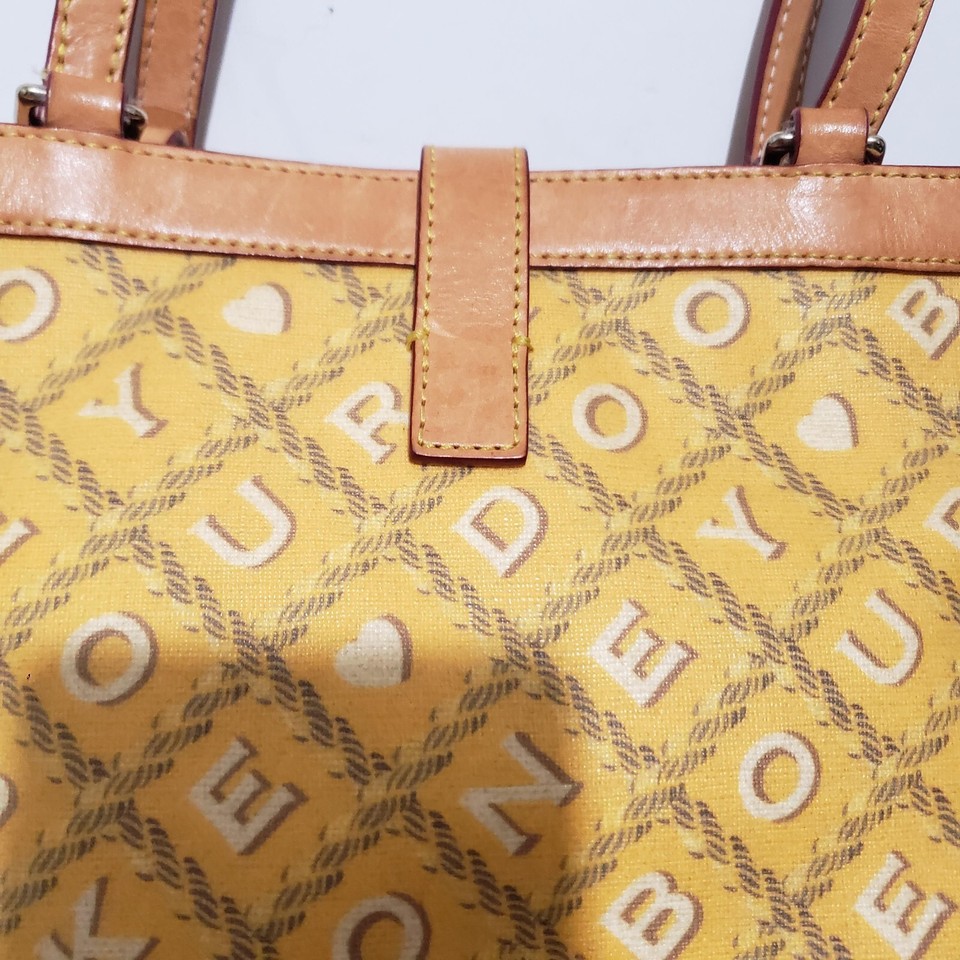 Dooney Bourke East/West Bucket Yellow Shoulder Bag Logo Accent | eBay