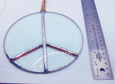 Large Crystal Peace Sign Suncatcher | eBay