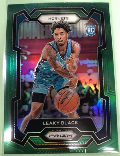 2023-24 Leaky Black Panini Prizm Green Prizm Rookie Card #184 Charlotte ...