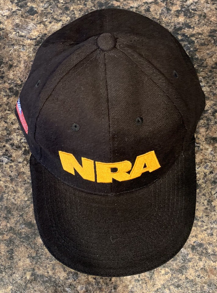 New NRA Membership Embroidered Hat Cap Adjustable Black Gold w/USA Flag ...