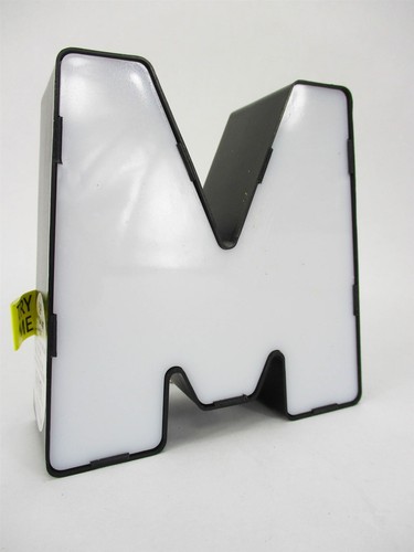 Letter M LED Light 4" Monogram Marquee Mini Tabletop Nightlight w/ 4-Hr ...