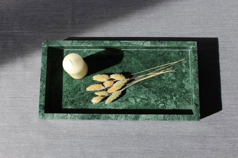 Green Marble Food Serving Tary,STONE PLATTER , Housewarming Gifts | eBay