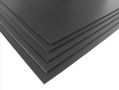 Black Fluted Plastic Correx Board. 5 Sizes to Choose from. A5 to A1 ...