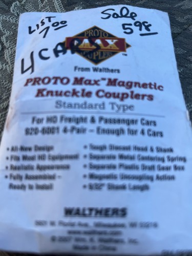 PROTO MAX MAGNETIC KNUCKLE COUPLERS COUPLER | eBay