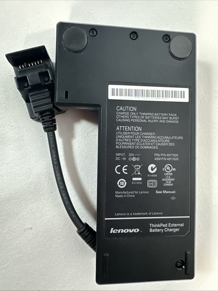 MINT! Lenovo ThinkPad External Battery Charger 40Y7629 / 40Y7626 | eBay