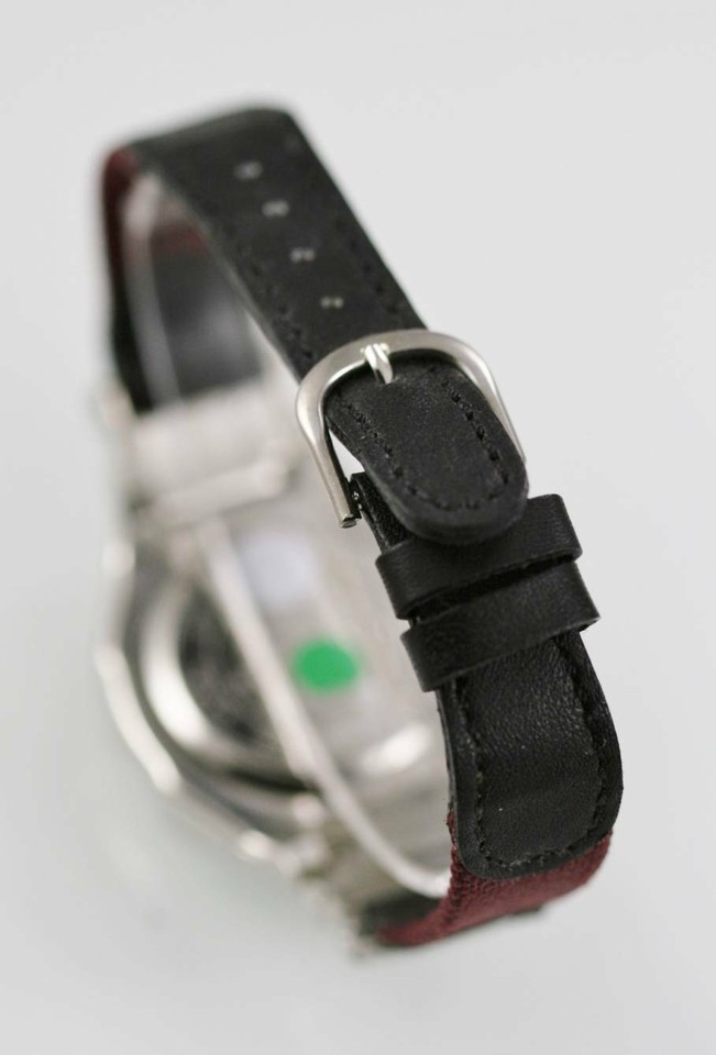 Charles Delon Watch Mens Stainless Silver Water Resist Black Leather ...
