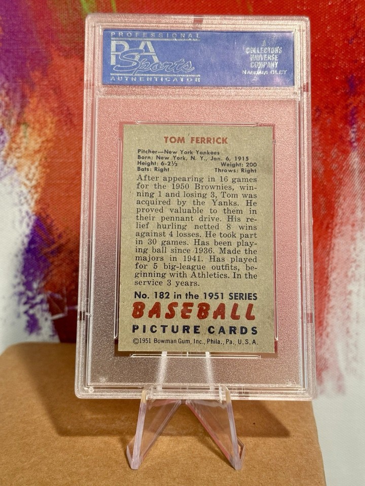 1951 Bowman - Tom Ferrick #182 (RC) - PSA 8 | eBay