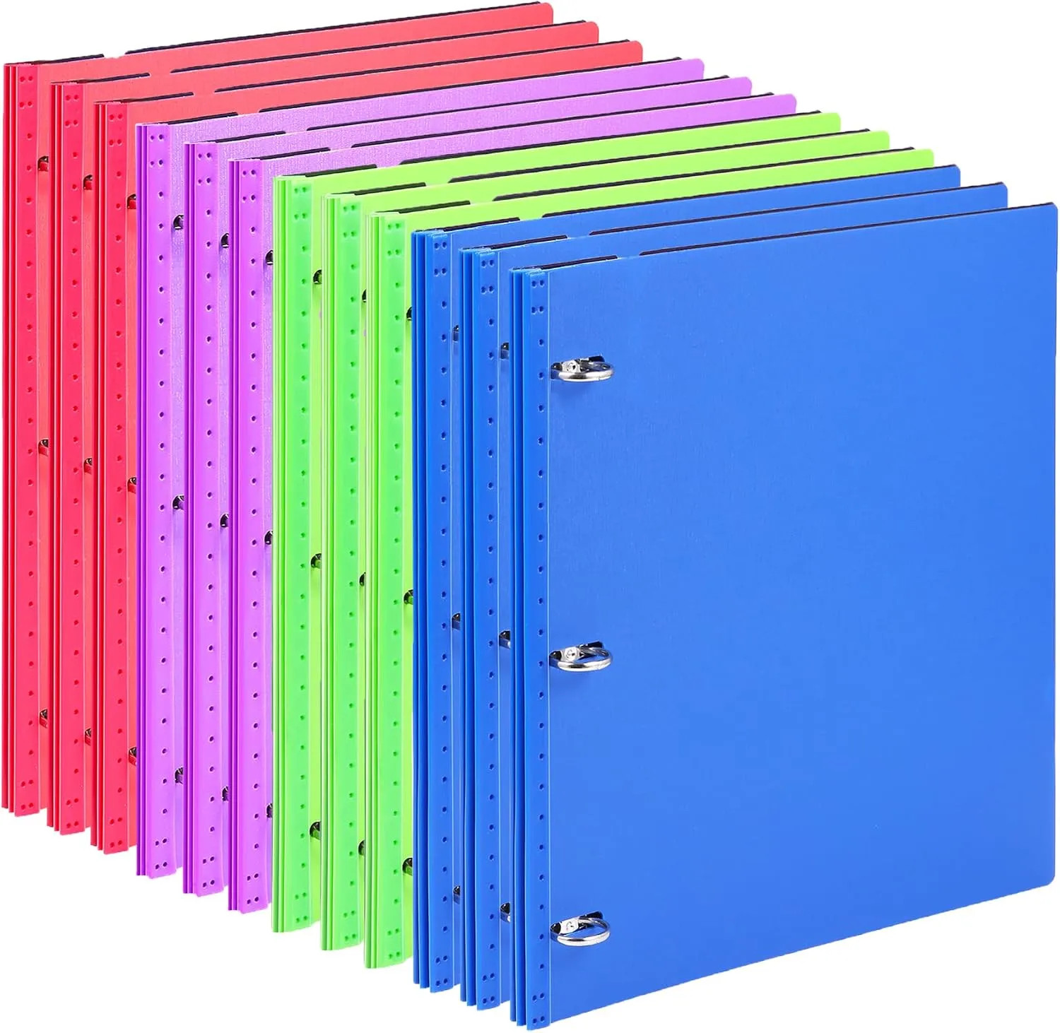 12 Pack Telescoping 3 Ring Binder 1 Inch Expandable Flexible White ...