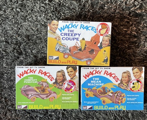 3 Wacky Racers THE CREEPY COUPE + MEAN MACHINE + PUSSYCAT Plastic Model ...