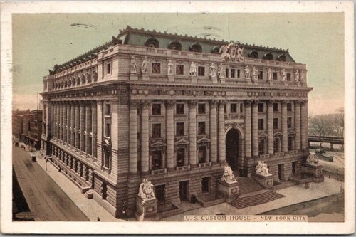 New York City Postcard "U.S. CUSTOM HOUSE" Street View / LUMITONE ...