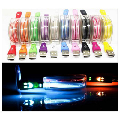 Retractable Glow Led Usb Sync & Charger Cable Light-up Usb Cable Glow ...