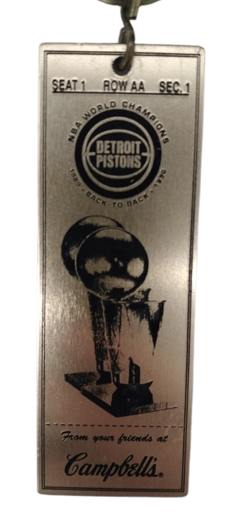 Vintage 1990 DETROIT PISTONS Keychain NBA World Champs Back to Back ...