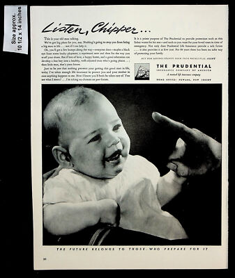 1944 Prudential Life Insurance Co Baby Chipper Smile Vintage Print Ad ...