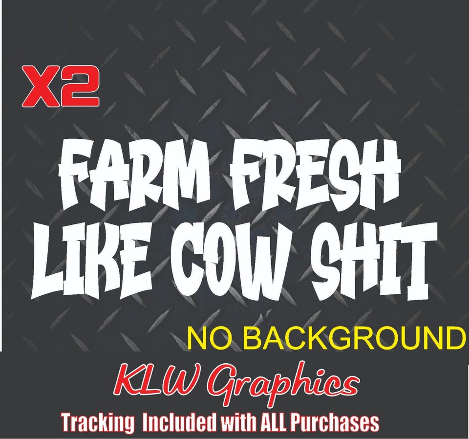 Farm Fresh Car Decal Sticker Turbo Diesel Truck Farmer cow Tractor ...