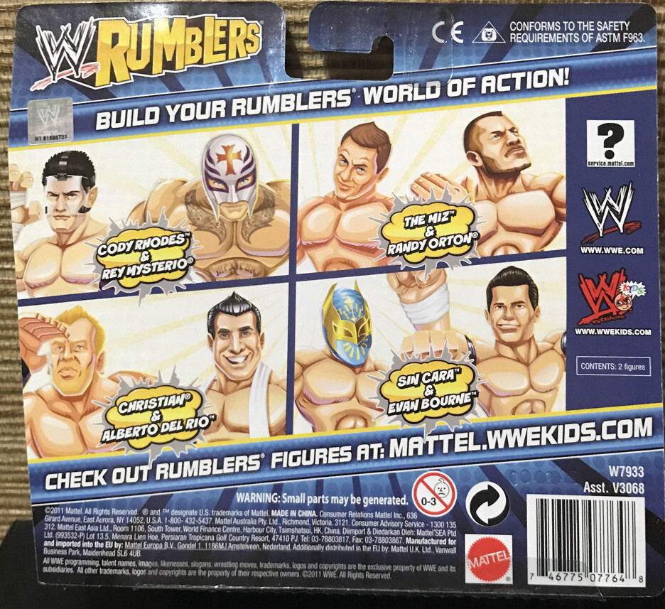 WWE Rumblers Sin Cara & Evan Bourne Wrestling WWF Figure Set - (2-Pack ...