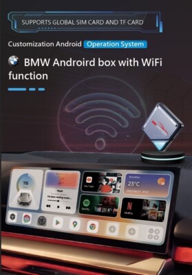 BMW MMB WIFI ANDROID WIRELESS CARPLAY MULTIMEDIA AI BOX YOUTUBE NETFLIX ...