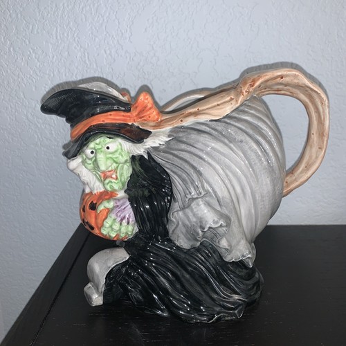 Fitz Floyd Vintage Hazel Witch Lizard Glazed Halloween Pitcher 1988 2 ...