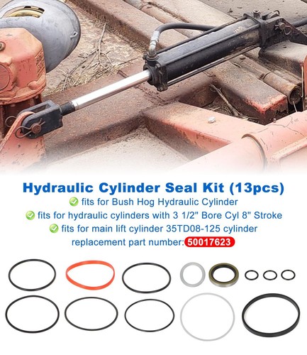 For Bush Hog Hydraulic Cylinder Seal Kit 50017623 Fits 3 1/2” Bore Cyl ...