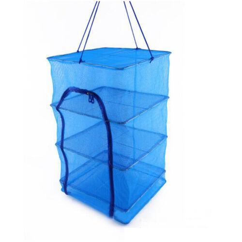 Folding Drying Cage for Fish Meat Clothes - 4-Layer Herb Fish Net Rack ...