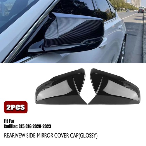 2x Rearview Side Mirror Cover For Cadillac CT5 CT6 2019-2024 Black ...