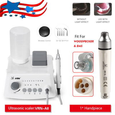 Dental Wireless Ultrasonic Scaler VRN-A8 LED Handpiece /G1,G2,G4,P1,E1 ...