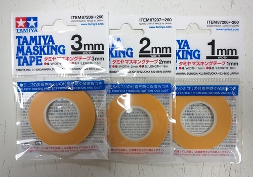 Masking Tape 1mm, 2mm, 3mm TAMIYA Model Craft Tool 87206,87207, 87208 ...