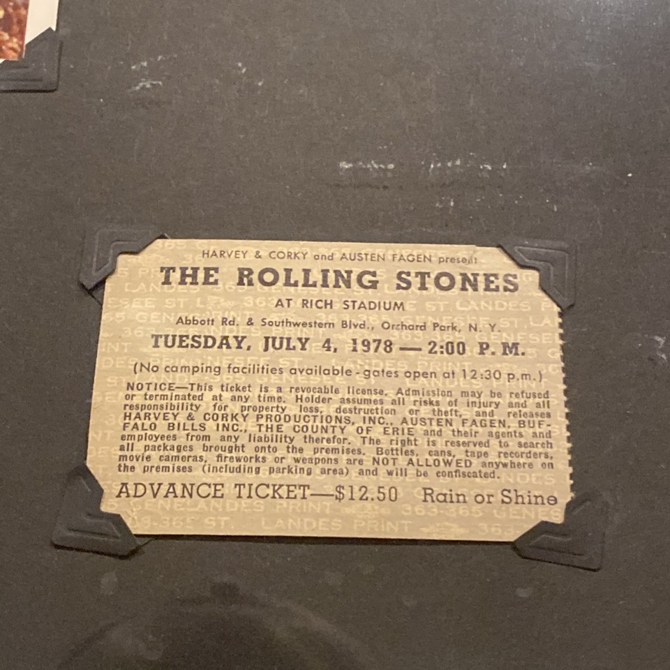 JULY 4, 1978 THE ROLLING STONES HARVEY & CORKY, AUSTEN FAGEN TICKET ...