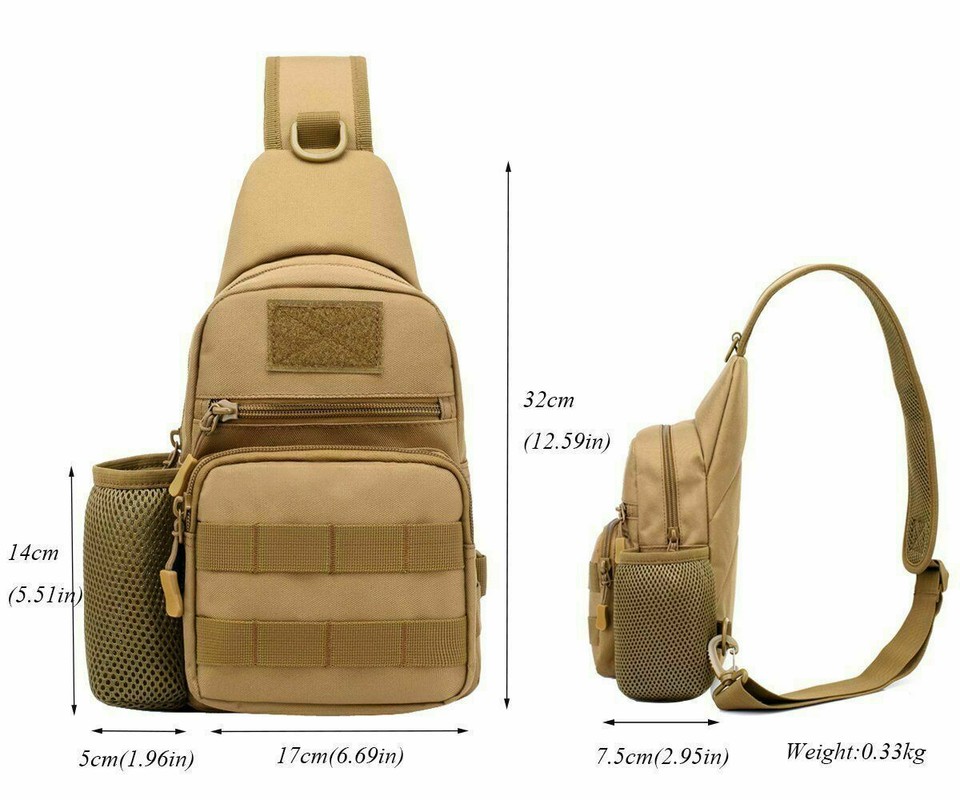Small Tactical Military Sling Chest Pack Bag Molle Daypack IPad Mini ...
